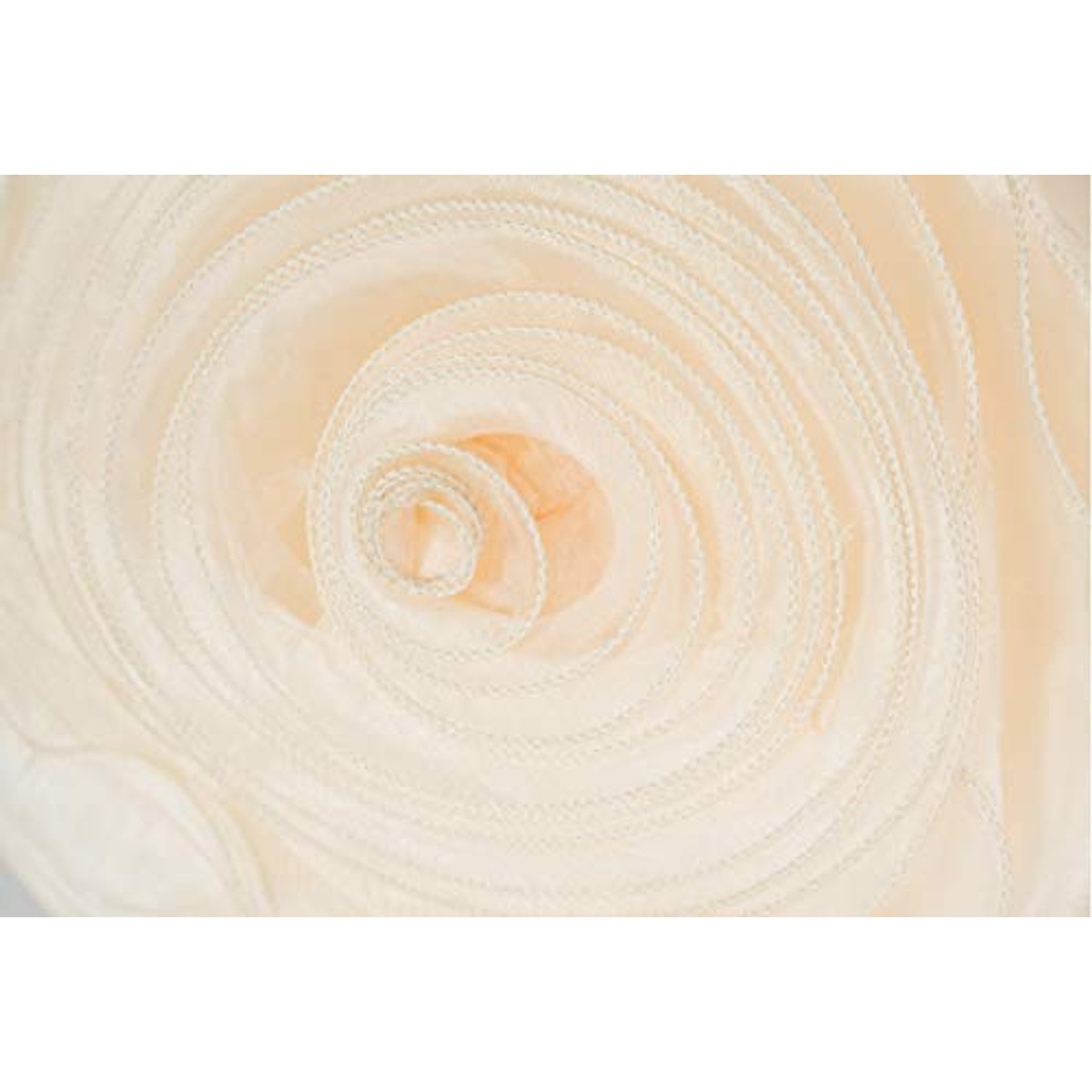 K-Cliffs Ruffled Rose Floral Chiffon Decorative Pillow Throw Round 16", Champagne