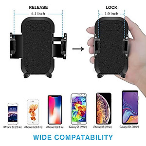 Kuelor Car Cup Holder Phone Mount, Adjustable Long Arm Cell Phone Holder with 360° Rotatable Cradle for Most Smartphones Such as iPhone, Samsung and GPS