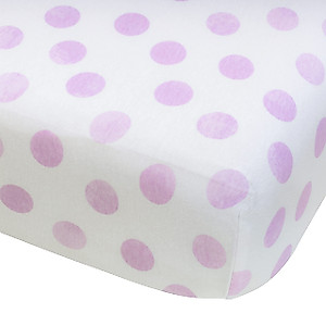Andi Mae Crib Sheet - Purple Dots - 100% Jersey Cotton - Fits Standard Crib or Toddler Mattresses