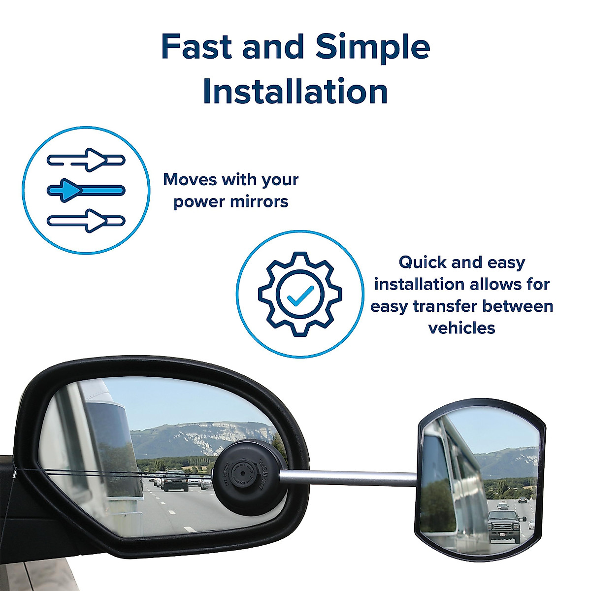 Camco 25668 Convex Tow-N-See Mirror - Passenger Side