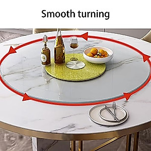 BBAUER Glass Lazy Susan Turntable, Swivel Glass with Base, with Aluminum Alloy Bearing, Smooth Swivel, for Kitchen Dining, Parties, Wedding