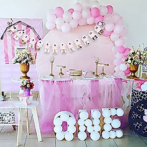 Cow 12 Month Photo Banner 1st Birthday Party Decoration One Cake Smash Pink Farmhouse Animal Photo Backdrop Supplies