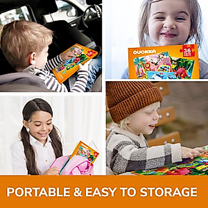 QUOKKA Magnetic Puzzles for Kids 4-6 - 36 Pieces Travel Puzzles Games for Kids Ages 3-5 - Animal Car Activities Toy for Boys and Girls 2-4 yo - Learning Magnet for Road Trip