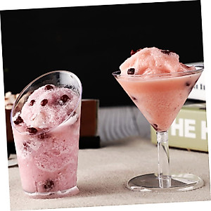 NOLITOY Dessert Cups 10pcs Cheesecake Cups Dessert Cup Plastic Parfait Mousse Cup Wood Bran Mini Mousse Cups Transparent Dessert Cup Bevel Dessert Pots