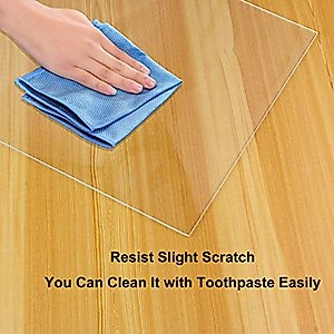 YSTIME 8" x 12" Clear Acrylic Sheet Plexiglass Plastic Sheet for Crafts Transparent Acrylic Board with Protective Paper for Craft, Windows, Frame, DIY Display Projects, Pack of 2
