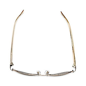 Sofia Vergara x Foster Grant Segment Style Women's Carmen SunReaders Aviator Reading Glasses, Shiny Bronze Frame with Crystal Amber Temples, 57 mm + 2.5