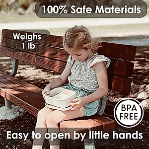 Ali+Oli Leak Proof Bento Box (Dream Blue) Food-Grade Silicone Bento Box, BPA, Phthalate, Lead, & PVC Free - Bento Lunch Box for Kids and Adults - Leak Resistant Sets With Lids Container