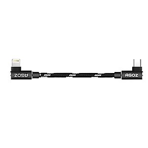 AGOZ 6 Inch USB C to Lightning Cable 90 Degree Right Angle for DJI Mavic 3, Mini 2,Air 2S, Mavic Air 2, HeavyDuty Braided, Accessories Remote Controller Extension Cord - USB C to iPhone Connector