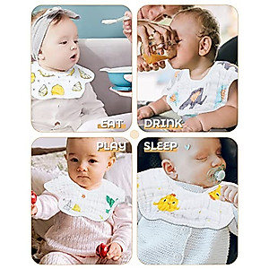 Muslin Baby Bibs 6 Pack Baby Bandana Drool Bibs 100% Cotton for Teething and Drooling, 6 Set for Unisex Boys Girls