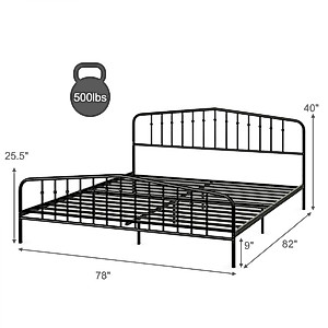 K/A Metal Smart Base Bed Frame/Platform Bed Frame/No Box Spring Needed/Sturdy Steel Frame/Underbed Storage, Queen,Full Size Platform Bed Frame,keesta Bed Frame,Full Bed Frame (Black)