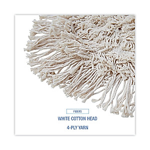Boardwalk BWK1491 17.5 in. x 13.5 in. Cotton Wedge Dust Mop Head - White