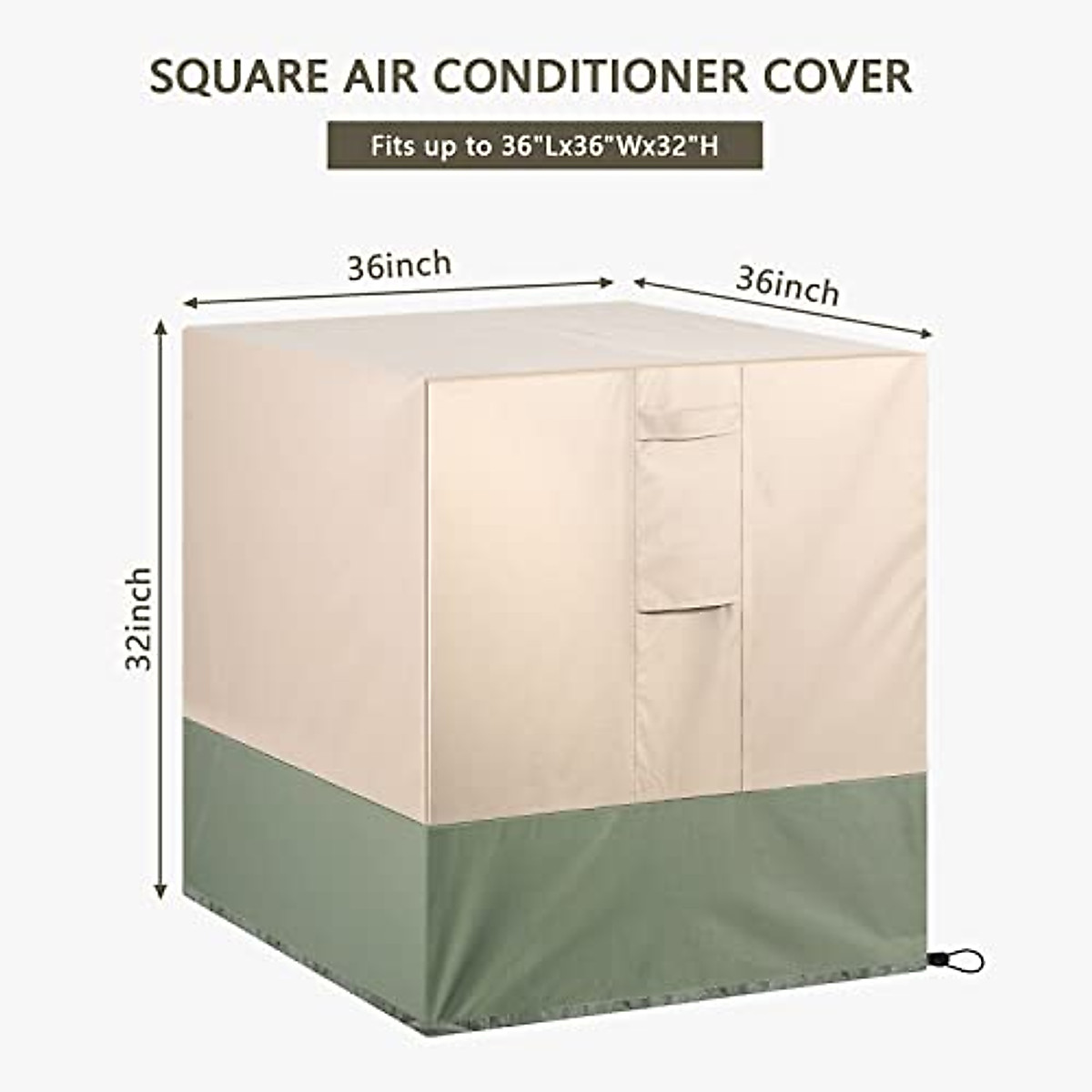 Sunolga Air Conditioner Cover for Outside Units, Water Resistant and Windproof Design - AC Covers Fits up to 36 x 36 x 32 inches