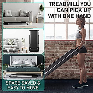 Under Desk Walking Pad, 300 lb Capacity, Installation-Free Electric Treadmills for Home, 12 Preset Programs Running Machine for Home