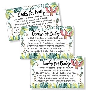All Ewired Up 50 Books for Baby Request Insert Card for Boy Dinosaur Baby Shower Invitations or invites, Cute Bring A Book Instead of A Card Theme for Gender Reveal Party Story Games