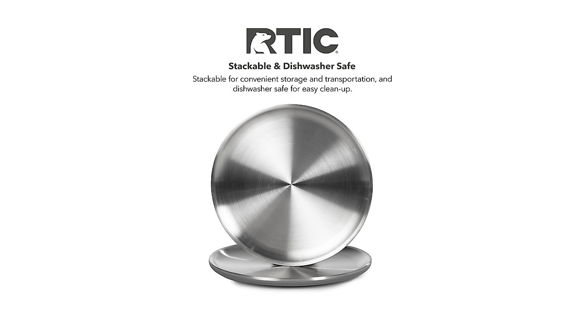 RTIC Stainless Steel Plates Set - Durable Outdoor Dinnerware