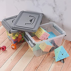 Ggbin 3.5 Quart Latch Storage Box, 4 Packs, Small Plastic Bin with Lid, F