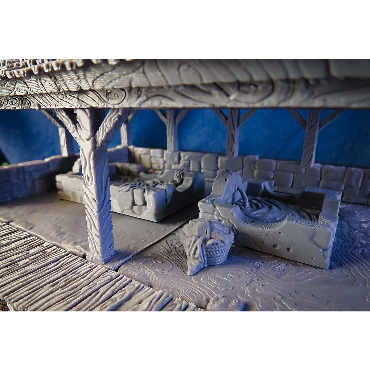 Washhouse and Woodcutter 28mm Scale Building for Medieval and Fantasy Village, DND Terrain 28mm for Dungeons and Dragons, D&D, Pathfinder, RPG, Age of Sigmar, Tabletop