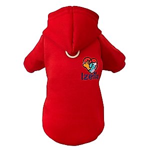 Izefia Dog Hoodie Dog Hoodies Clothes Apparel Fleece Dog Sweater Winter Sweatshirt Warm Cotton Loop Basic Dog Hoodie for Small Dog Puppy Cat Red XL