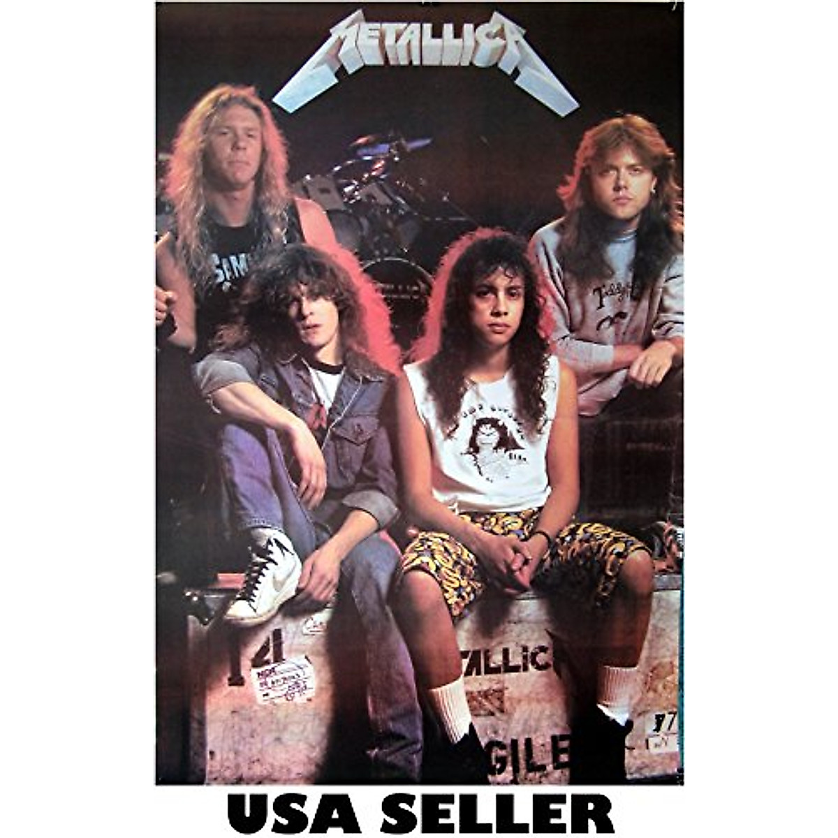 Metallica Early Years Long Hair vert Poster 23.5 x 34 Hard Rock Metal Icons (Sent from USA in PVC Pipe)