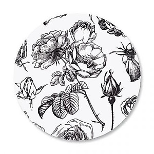 Black and White Rose Envelope Seals - Set of 144 Self-Adhesive, Flat-Sheet, 1-1/2" Sticker Seals, by Colorful Images