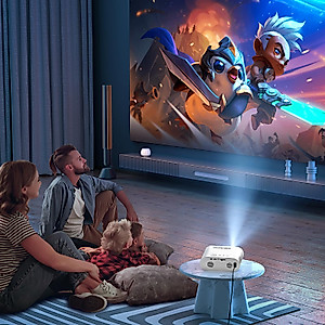 Projector, GooDee 2021 G500 Video Projector 6000L, 1080P and 200" Supported Portable Movie Projector with 50,000 Hrs Lamp Life, Home Theater Projector Compatible with TV Stick, HDMI, Phone (YG420)