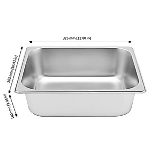 JAPCHET 4 Pack Stainless Steel Steam Pan 1/2 Size, Anti-Jam Steam Table Pan, Hotel Pans Half Size Restaurant Buffet Trays for Catering, 4 Inch Deep