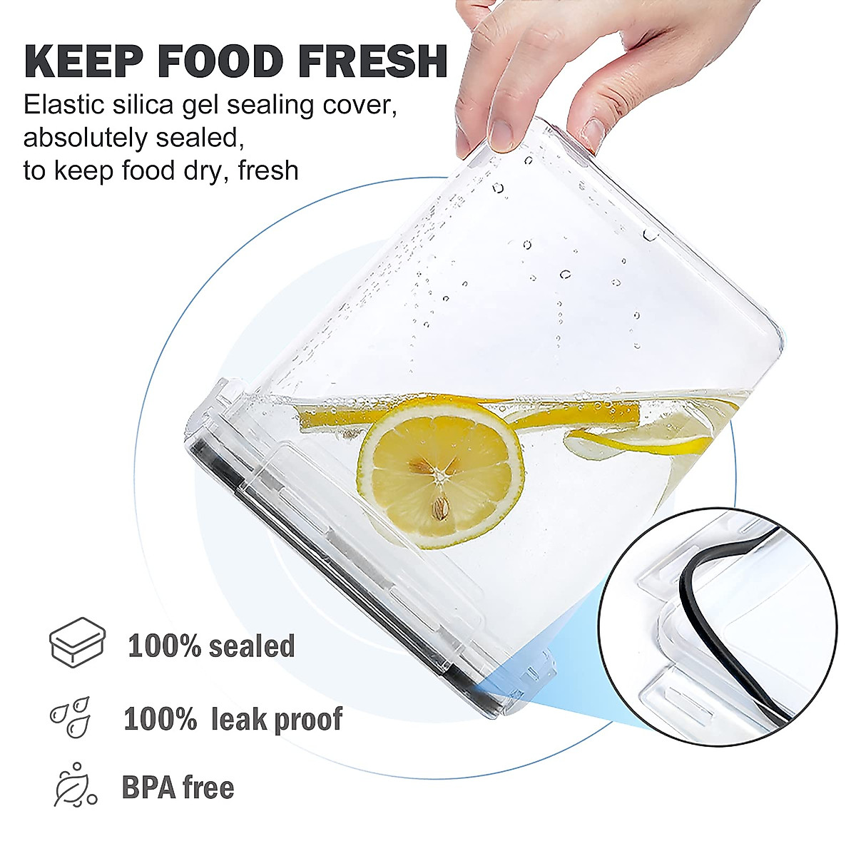 Cereal Container, Set of 15 Pcs Food Storage Containers Set With Lids Airtight, BPA Free Plastic Dry Food Bins Pantry, Kitchen Organization and Storage, for Counter Spaghetti Flour Sugar Coffee Rice