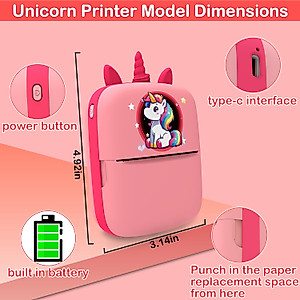 Oskeray Portable Thermal Printer, Mini Stick Printer, Bluetooth Pocket Printer Compatible with Android & iOS, Mobile Thermal Printer for Journal, School Note, Photo, Pink