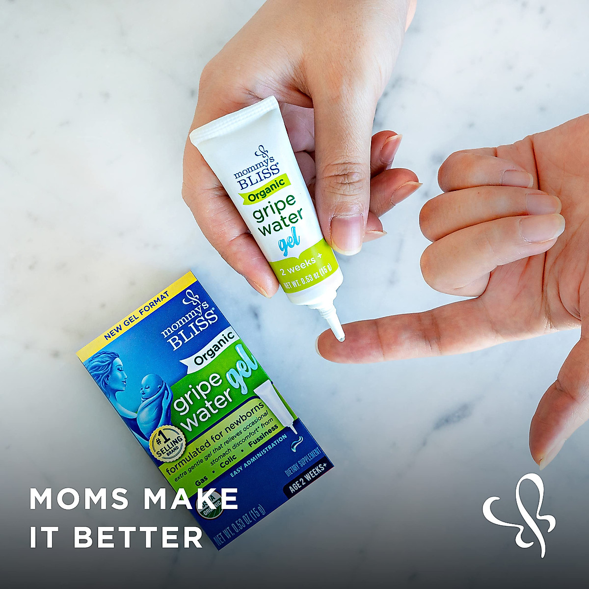 Mommy's Bliss Organic Gripe Water Night Time Gel for Newborns, Relieves Occasional Stomach Discomfort from Gas, Colic & Fussiness, 0.53 Ounce (Pack of1)