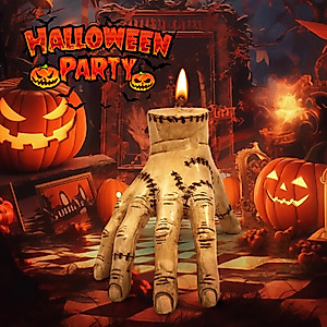 Halloween Scented Candle, Halloween Decoration, Wednesday Addams Family Thing Hand Candle, Thing Hand Candle for Halloween Table Decor, Spooky Gifts for Women Men (Halloween Candle)