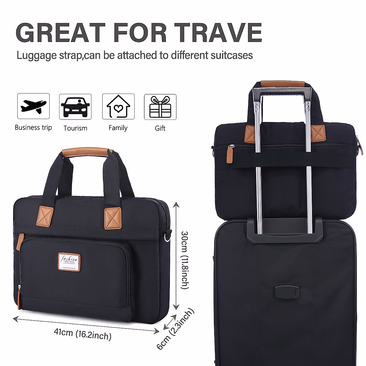 LOVEVOOK Laptop Bag for Women, 15.6 Inch Laptop Case Cute Computer Bag Lightweight Laptop Briefcase, laptop shoulder bag for Work School Travel