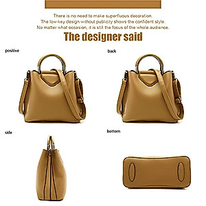 Obacabl Women's Handbag Tote Bag Crossbody Bag PU Leather Purse Shoulder Bag for Women Handle Satchel Bag with Zipper