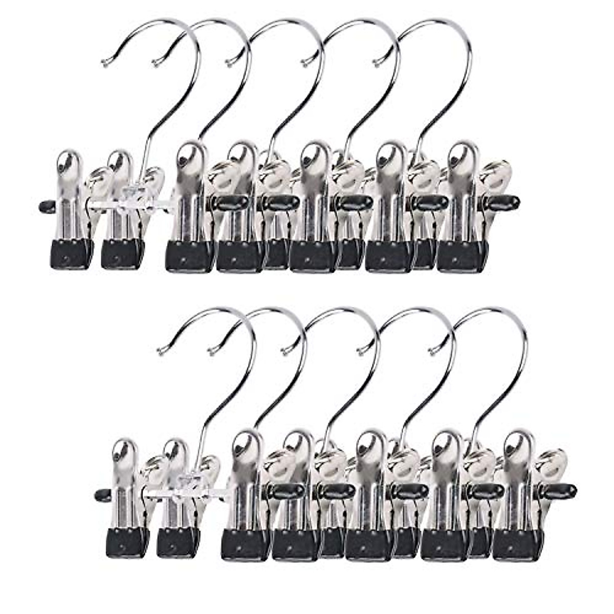 Yuyeran 10 Pcs/Set Space Saving Boots Hangers Double Adjustable Clips for Boots Socks Bags Hanging Organizer