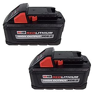 MilwaukeeTool 48-11-1862 M18 Lithium-Ion High Output 6.0Ah Battery Pack (2-Pack)