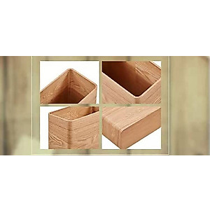 RZM Wood Trash Can Wastebasket,Household Bathroom Living Room Rectangular Trash Bin,Narrow Space Garbage Can with Swing Lid (Color : B, Size : 26.5x13x30cm(10x5x12inch))