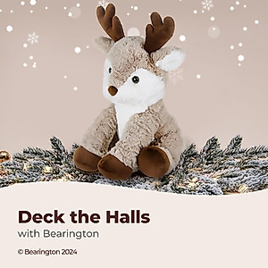 Bearington Reiny Plush Reindeer Stuffed Animal, 11.5 Inch Stuffed Reindeer Plush Toy, Ideal Christmas Stuffed Reindeer Gift for Toddlers, Kids & Teens