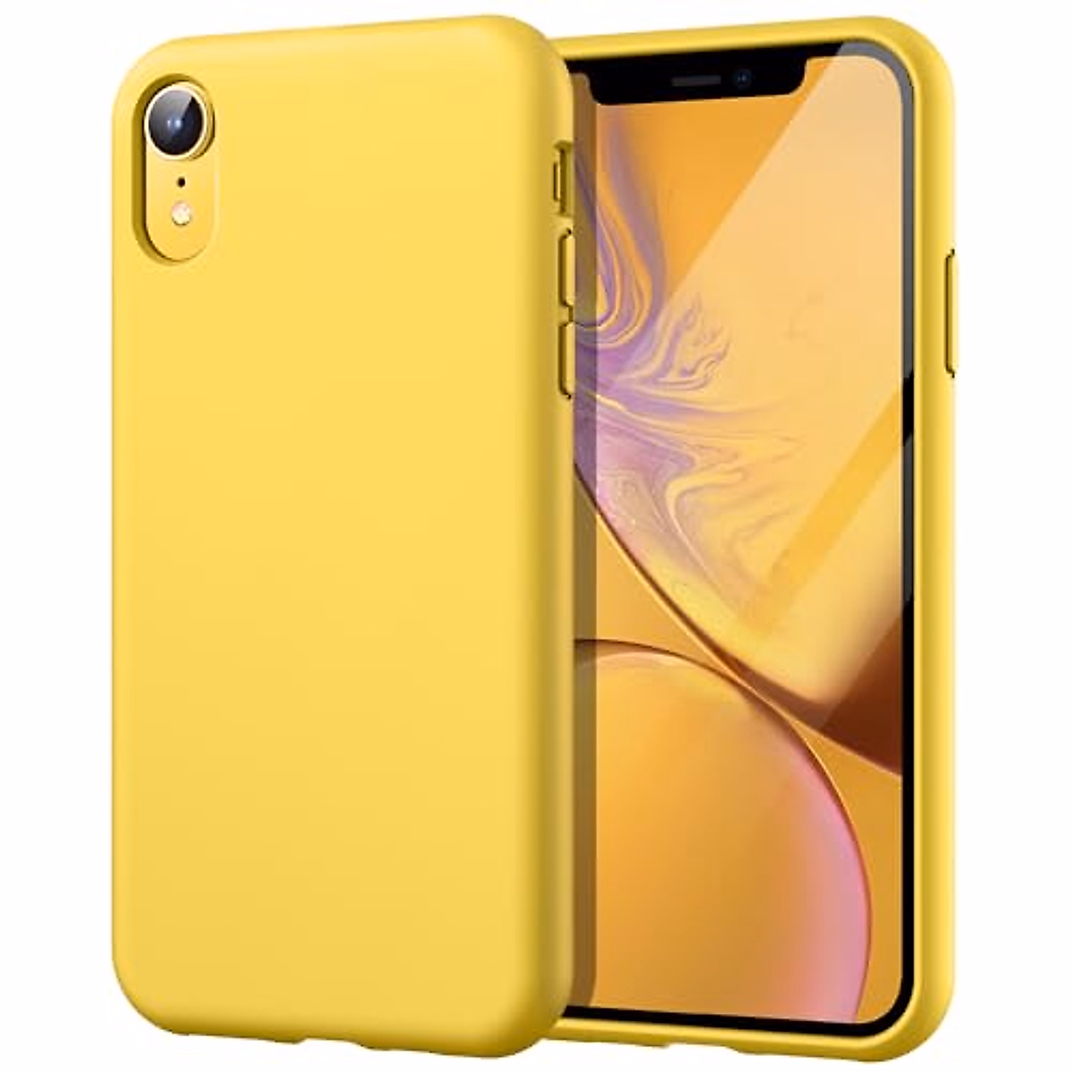 JETech Silicone Case for iPhone XR, 6.1-Inch, Silky-Soft Touch Full-Body Protective Case, Shockproof Cover with Microfiber Lining (Yellow)
