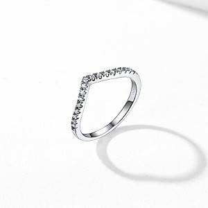 Solid Silver Wish Bone Rings, Shiny Hypoallergenic with S925 Stamp Wedding Bands for Female