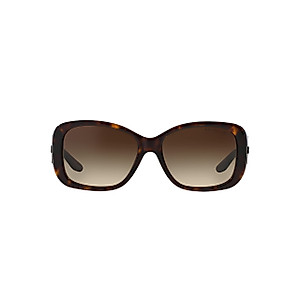 Ralph by Ralph Lauren Women's RL8127B Rectangular Sunglasses, Dark Havana/Brown Gradient, 55 mm
