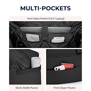 BAGSMART Travel Duffle Bag, Weekender Bags for Women Large Carry on Overnight Bag, Gym Bag with Trolley Sleeve, Personal Item Travel Bag Workout Dance Bag, Black