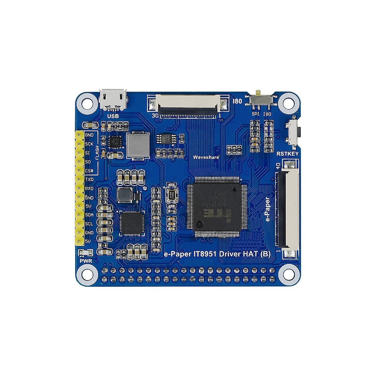 waveshare 10.3inch E-Paper E-Ink Display HAT Compatible with Raspberry Pi4B/3B+/3B/2B/B+/A+/Zero/Zero W/WH/Zero 2W 1872×1404 Pixels Black/White 2-16 Grey Scales USB/SPI/I80 Supports Partial Refresh