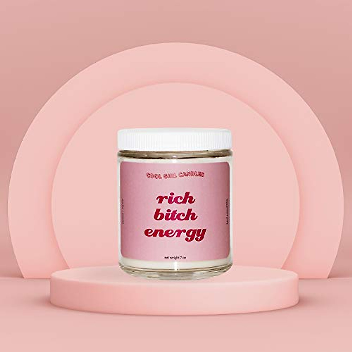 Cool Girl Candles |Rich Bitch Energy Sweet Amber + Floral Scented Candle | All Natural Coconut Soy Wax | The Best Strong Scented Candles for Home Fragrance | Clean Burning | Funny Gifts | 8.5 fl oz