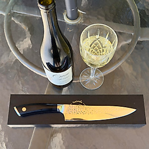 HACIENDA ART & HOME Chef Knife 8 Inch, Hammered Steel, Ultra Sharp Professional High Carbon Stainless Steel Knife for Home & Restaurant, Gift Quality Box – Perfect for Home, Chefs, and Gifts