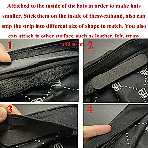 monochef 30pcs Hat Size Tape Hat Size Reducer Inserts Liner Foam Reducing Sizing Tape Sizer Self Adhesive for Hats Caps Make Smaller Sweatband Black White