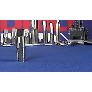 Drill America - POUCSNPT5 5 Piece NPT Pipe Tap Set (1/8", 1/4", 3/8", 1/2" and 3/4"), Plastic Pouch Case, POU Series