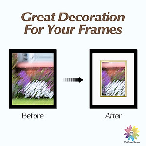 Mat Board Center, Double Mat - Acid Free, 8-ply Thickness, White Core - for Pictures, Photos, Framing (Off White Over Gold, 8x10 for 5x7, Pack of 5)