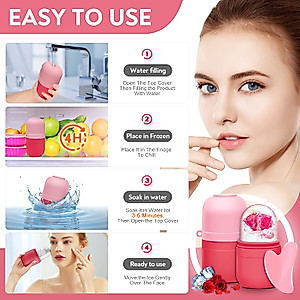 AURUZA 2PCS Ice Roller for Face and Eye, Ice Facial Roller Beauty Self Skin Care Tools Ice Holder Facial Cube Gua Sha Face Massage Ice Mold for Face Anti Wrinkle Tighten Skin Women Gifts…