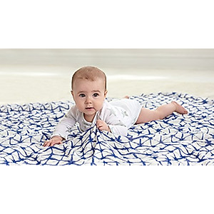 aden + anais Silky Soft Swaddle Blanket,100% Bamboo Viscose Muslin Blankets for Girls & Boys, Baby Receiving Swaddles, Ideal Newborn & Infant Swaddling Set, 3 Pack, Indigo Shibori