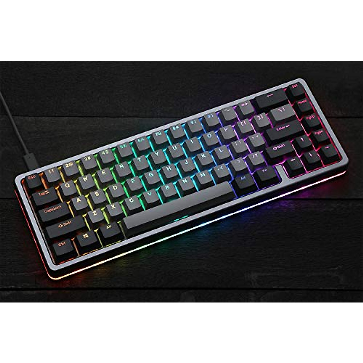 DROP ALT High-Profile Mechanical Keyboard — 65% (67 Key) Gaming Keyboard, Hot-Swap Switches, Programmable Macros, Backlit RGB LED, USB-C, Doubleshot PBT, Aluminum Frame (Kaihua Speed Silver, Gray)