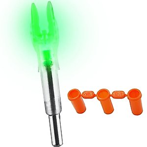 Ellen Archery 6PCS New X Lighted Nock Universal LED S Nock Fit Arrows .204 .233 .244 .246 Inside Diameter Automatically Bowstring Screwdriver Included (Green)